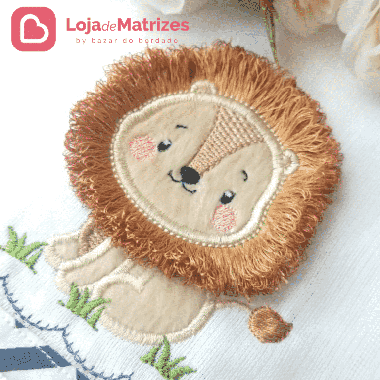 Matriz de Bordado - Leão Fringe - SHOP BAZAR e CIA Matriz de Bordado - Leão Fringe - SHOP BAZAR e CIA