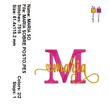 Matriz de Bordado - Nome Fernanda sobre posto (cópia) - SHOP BAZAR ...