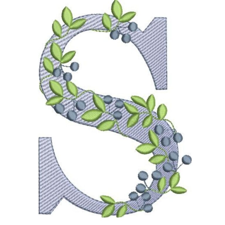 Matriz de bordado monograma letra S - SHOP BAZAR e CIA