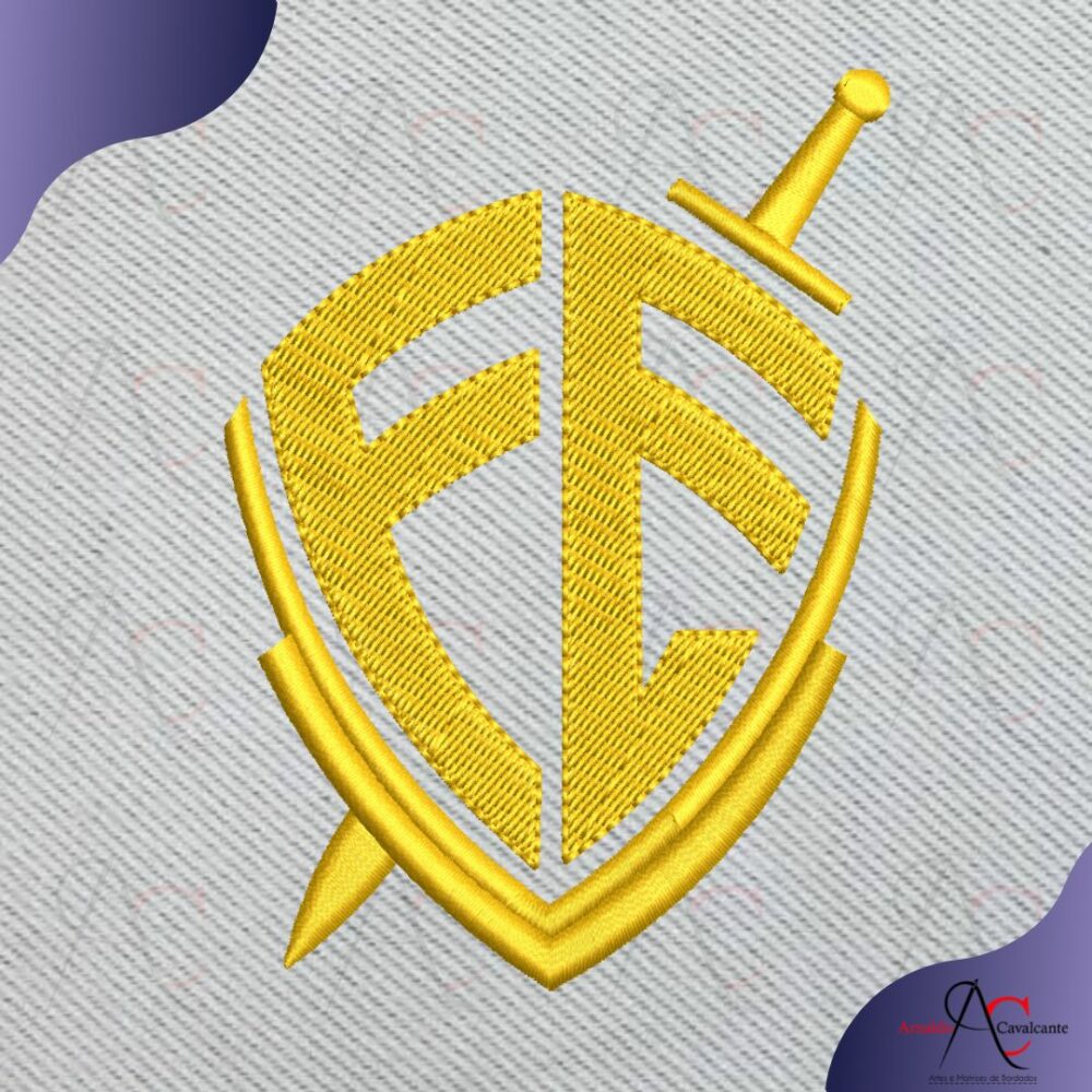 Matriz de Bordado - Escudo da Fé - 3 tamanhos diferentes