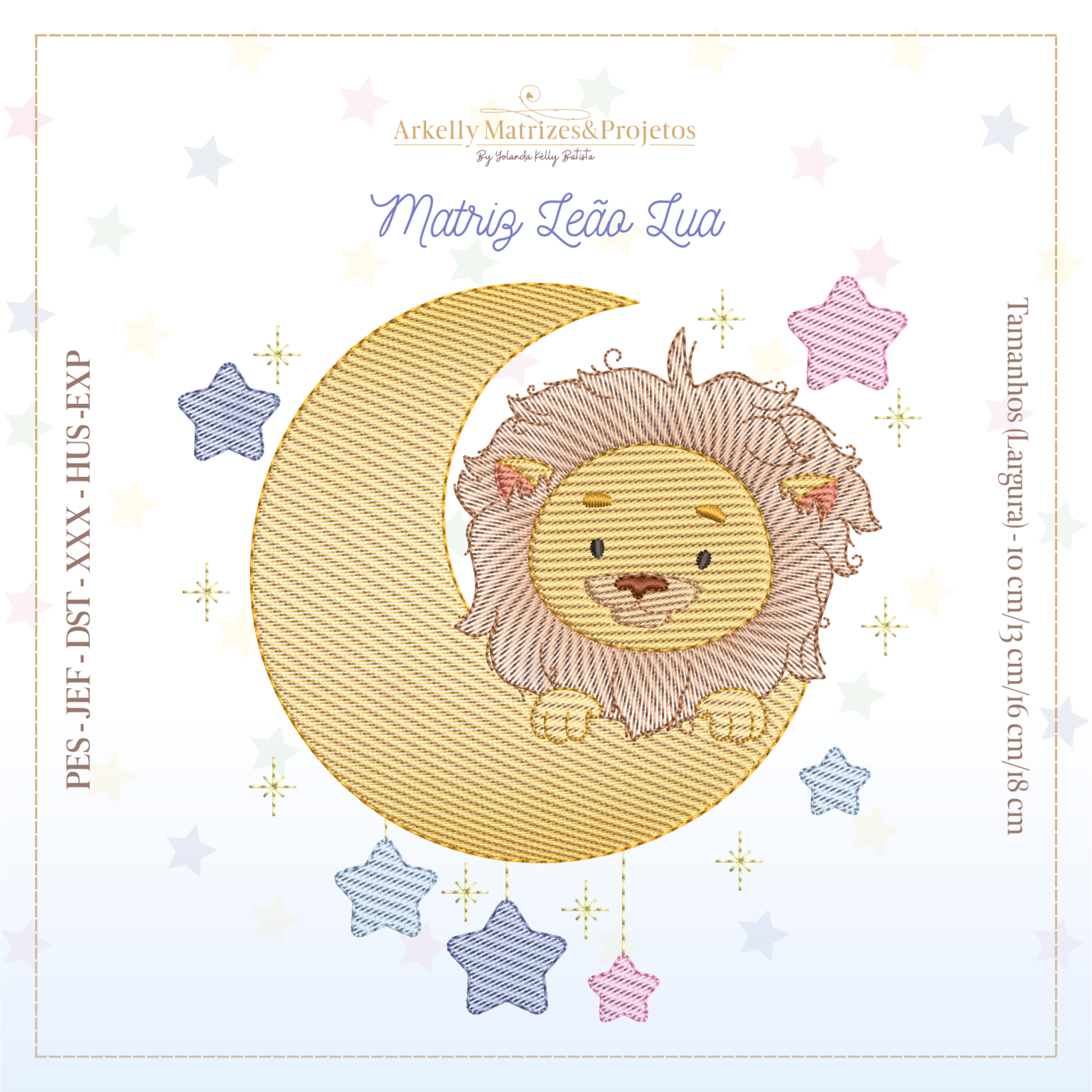 Matriz de Bordado- Leão Lua - 𝐛𝐚𝐳𝐚𝐫 & 𝐜𝐢𝐚