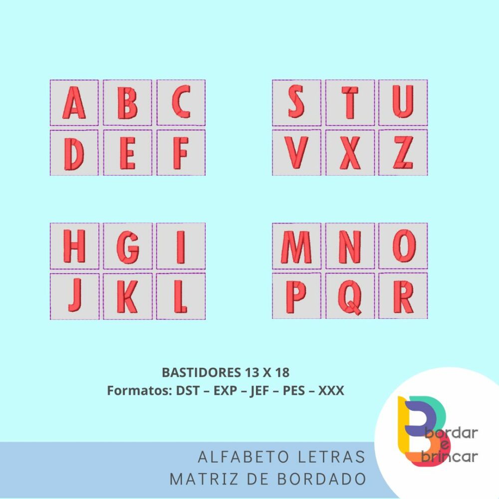 Alfabeto letras bordadas – matriz de bordado - 𝐛𝐚𝐳𝐚𝐫 & 𝐜𝐢𝐚