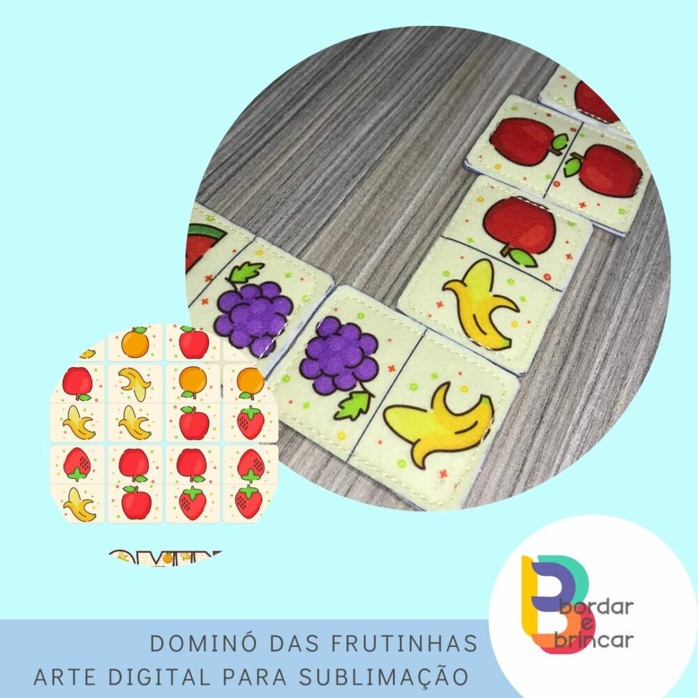 Dominó das Frutas – Arte Digital - 𝐛𝐚𝐳𝐚𝐫 & 𝐜𝐢𝐚