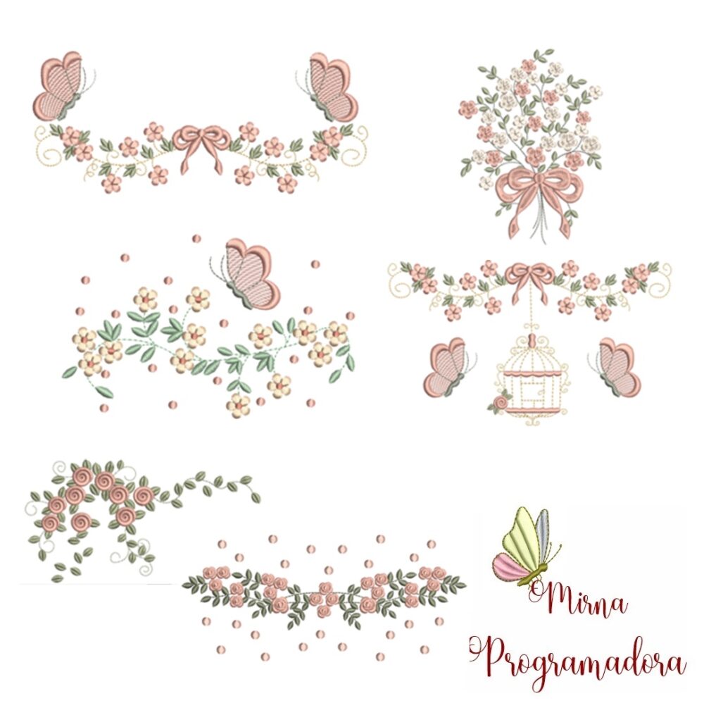 Matrizes de Bordados Coleção Florzinhas - SHOP BAZAR e CIA